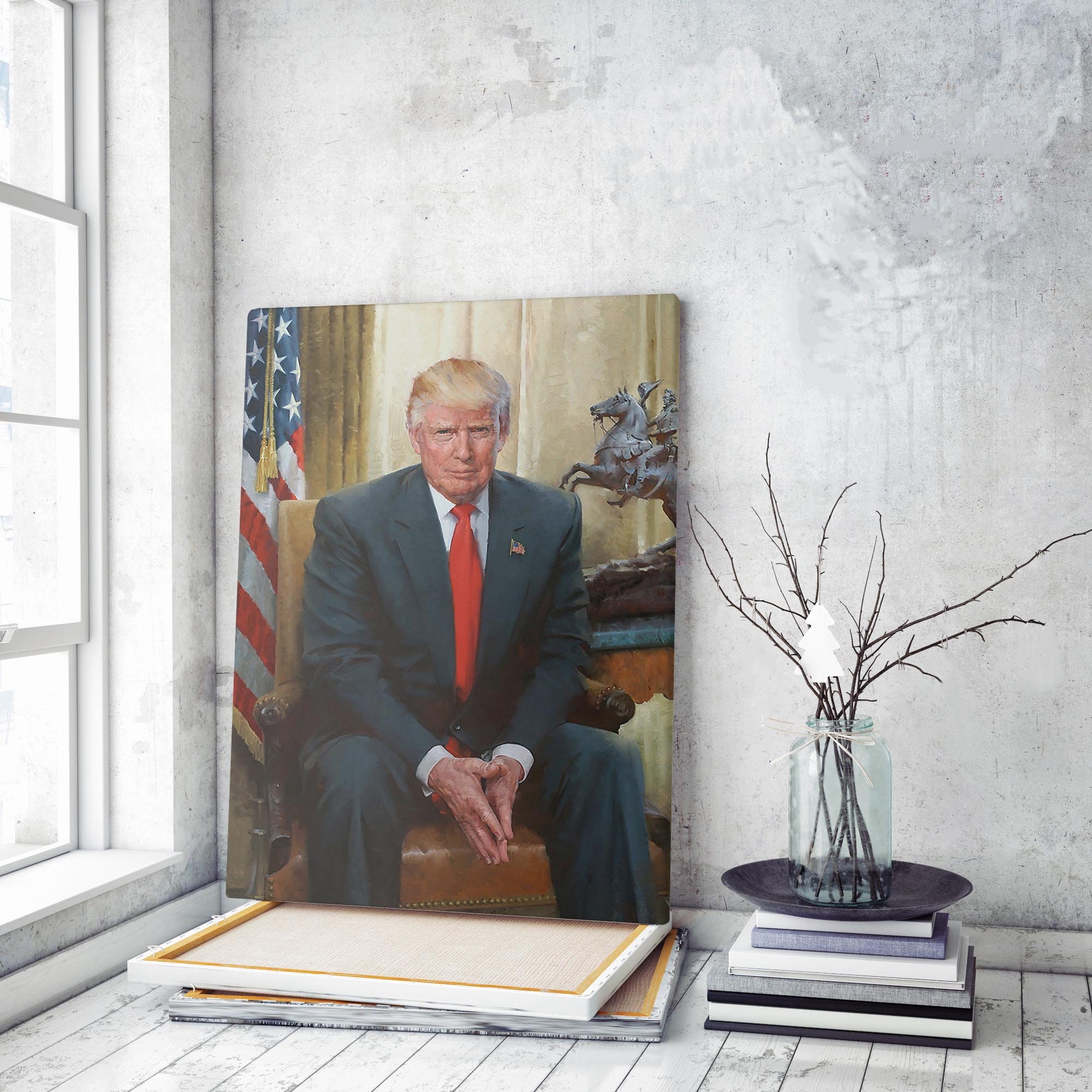 Donald Trump Portrait Canvas Art Print USA Presidents Wall - Etsy