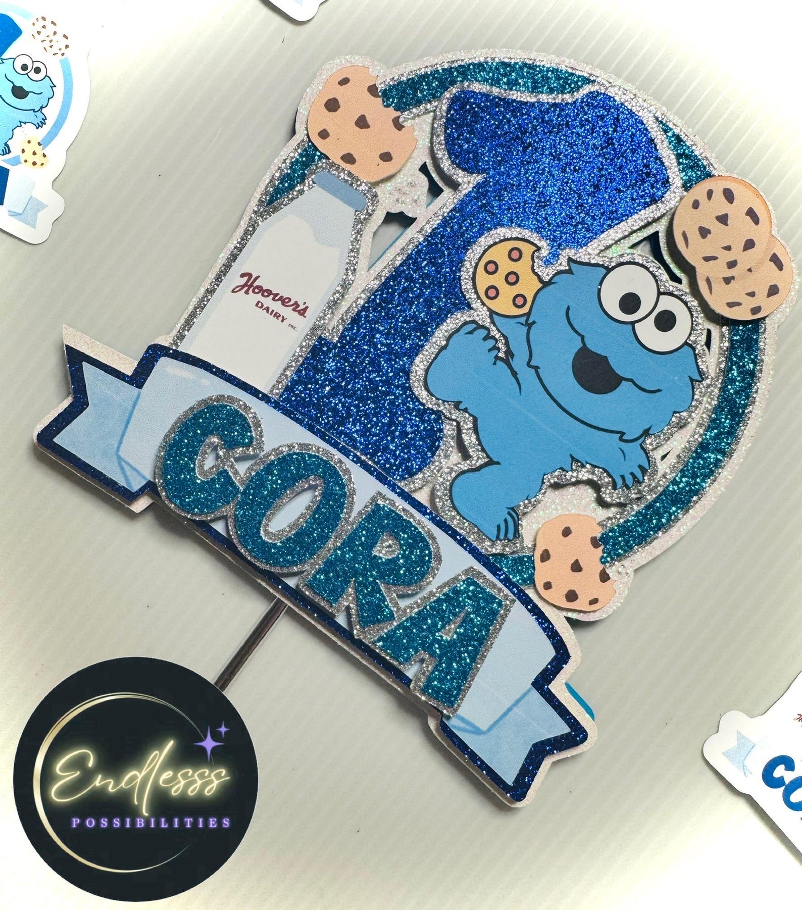 Custom 3D Cake Topper, Cookie M0nster, Favor Stickers Sold Separate - Etsy
