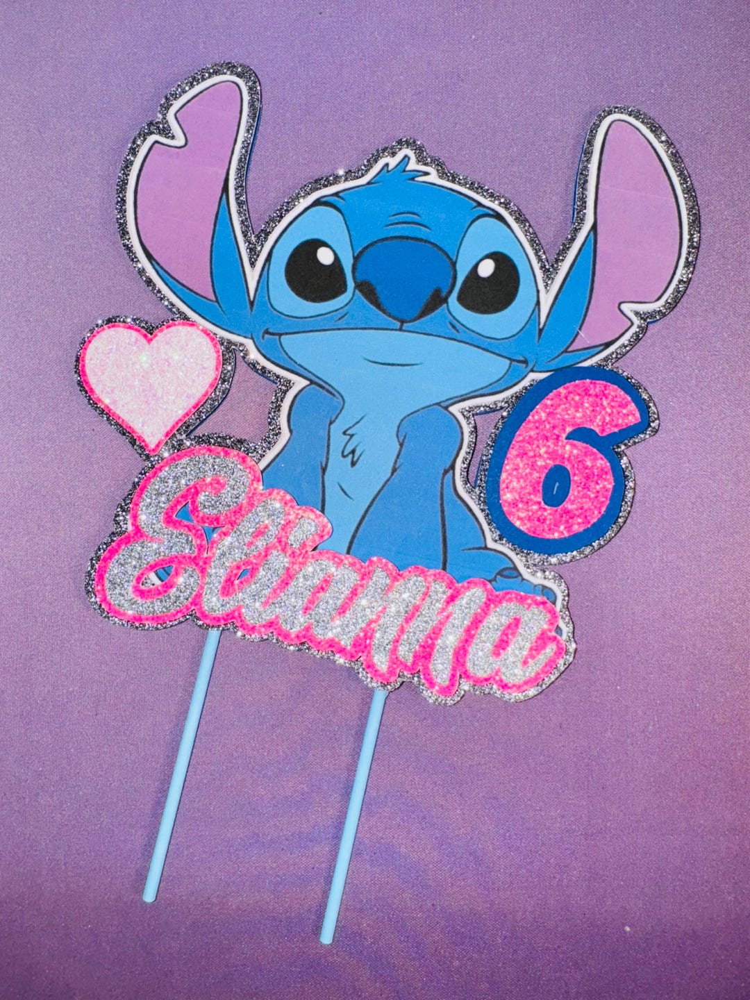 Custom 3D Cake Toppers — Stitch & Angel Cake Decoration, Favor Stickers ...
