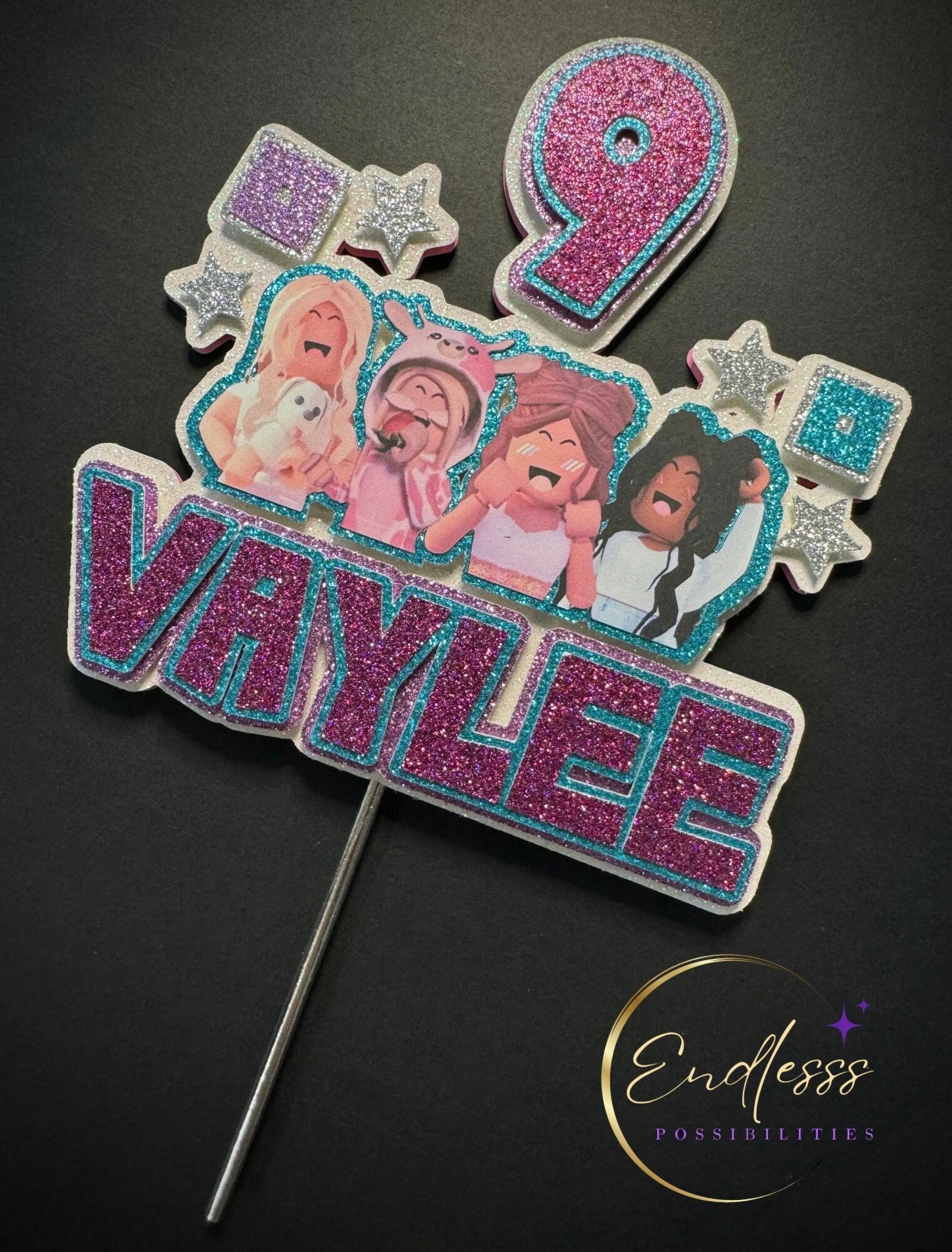 Roblox Custom 3D Cake Topper, Girly, Cupcake Toppers, Favor Stickers ...