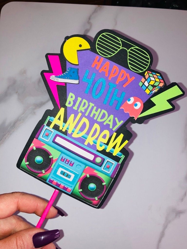 Custom 3D Cake Toppers, 80’s Retro Theme - Etsy
