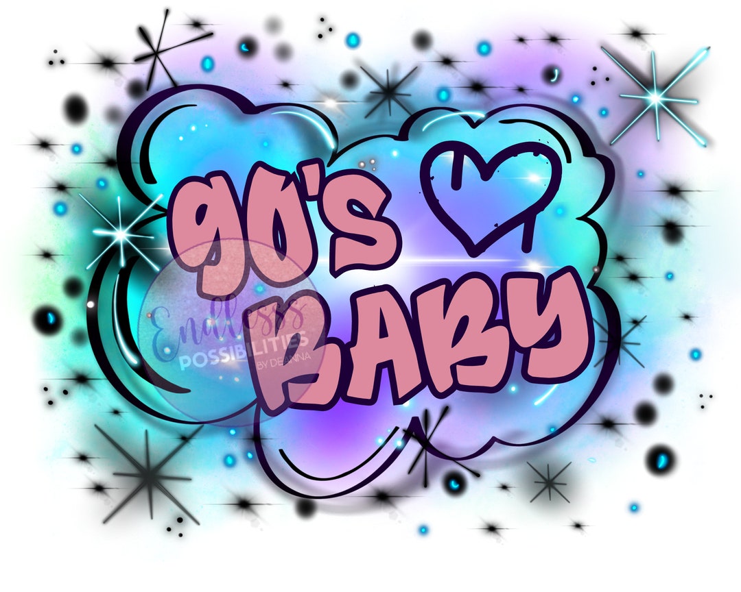90'S BABY Airbrushed, Digital Download, Png - Etsy