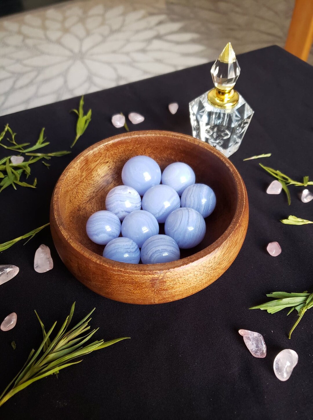 Mini Blue Lace Agate Sphere, Blue Lace Agate, Mini Spheres, Crystal ...