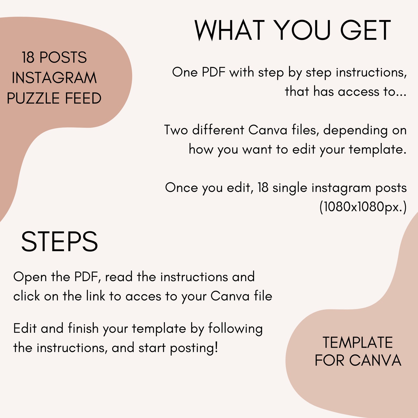 Instagram Puzzle Feed Template for Canva Terra Yoga Instagram Template ...