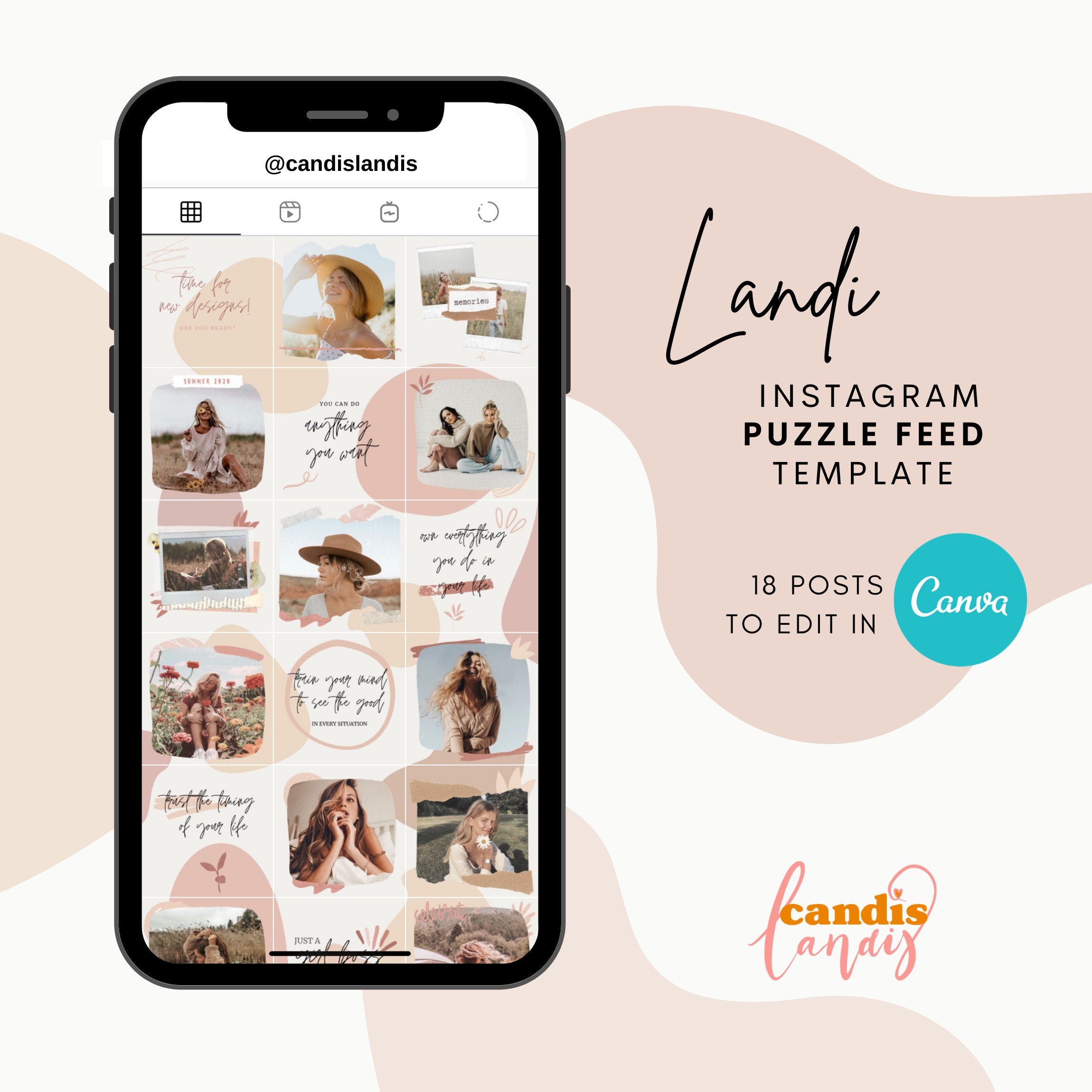 Instagram Puzzle Feed Template For Canva Landis Instagram Etsy Australia