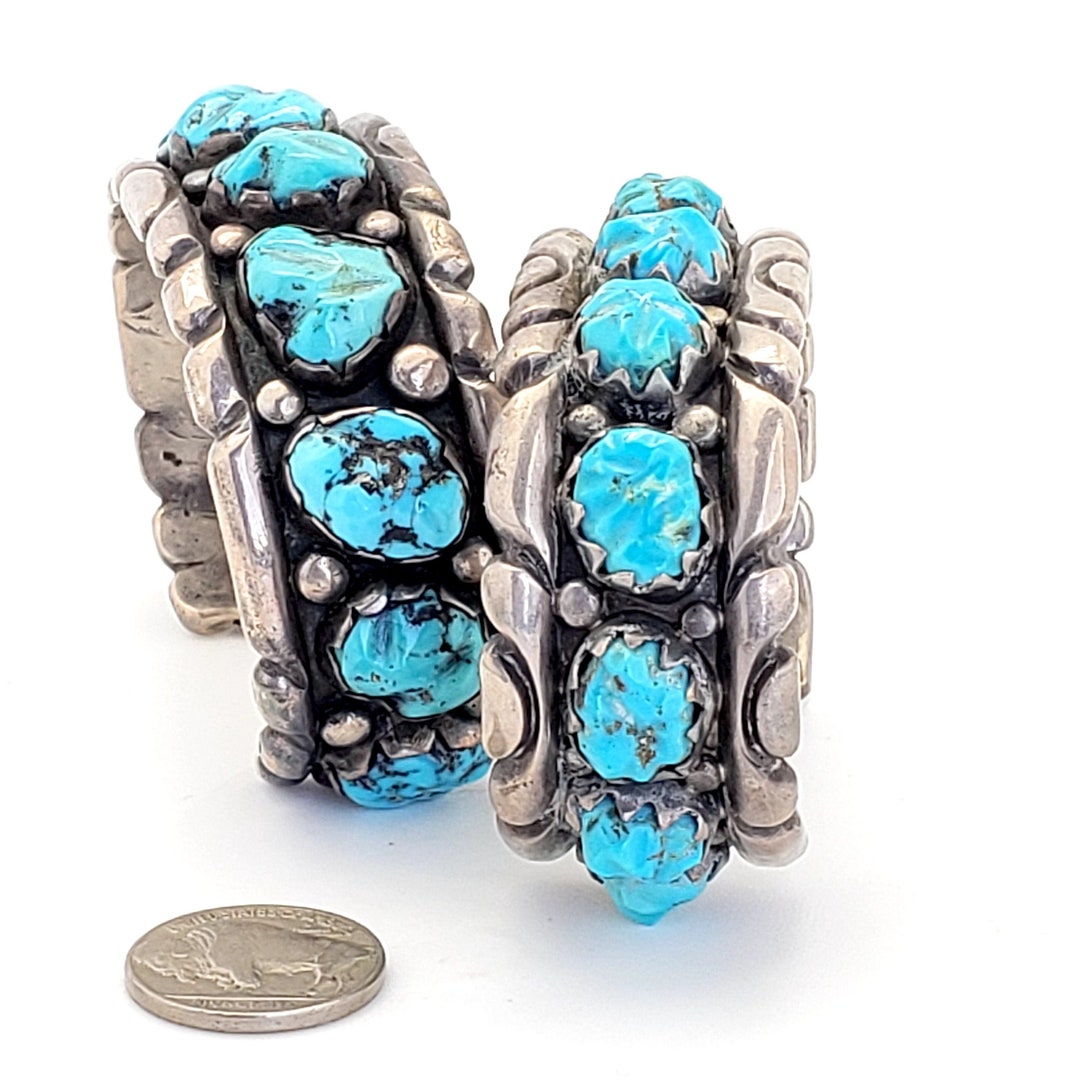 Two Signed Alice Quam Bracelets. Native American Jewelry Vintagehand ...