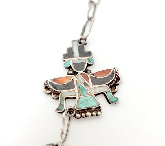 1940s Classic Zuni Knifewing Dancer Inlay Vintage Han… - Gem