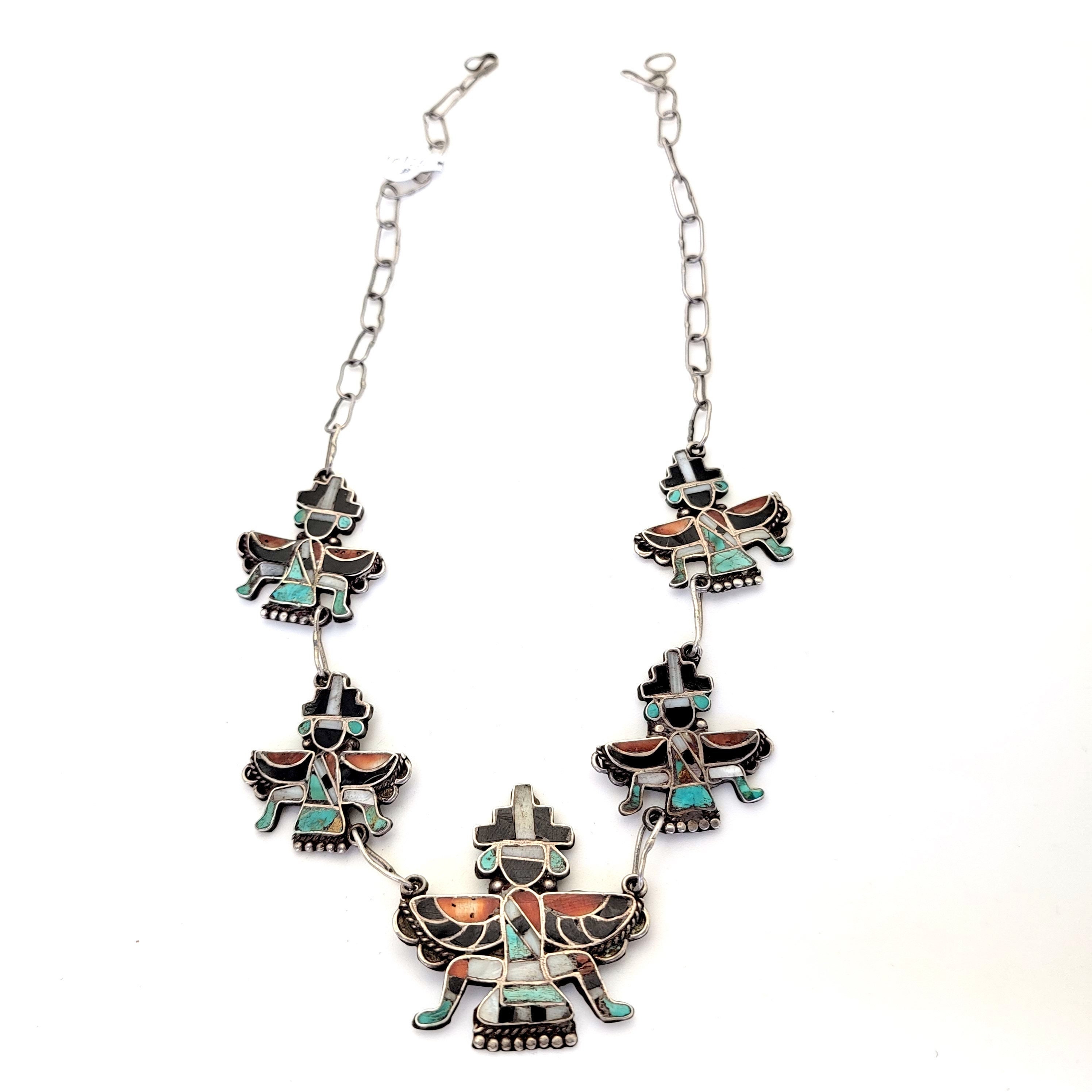 1940s Classic Zuni Knifewing Dancer Inlay Vintage Handmade Silver ...