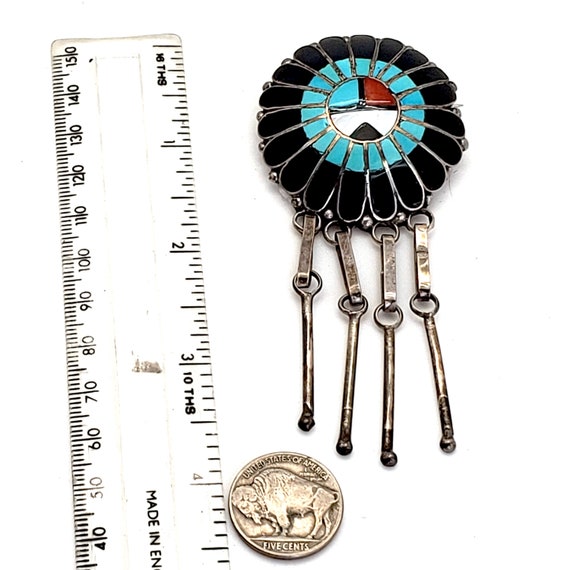 Vintage Zuni Hollow Pin Pendant Sun Face Native Ameri… - Gem