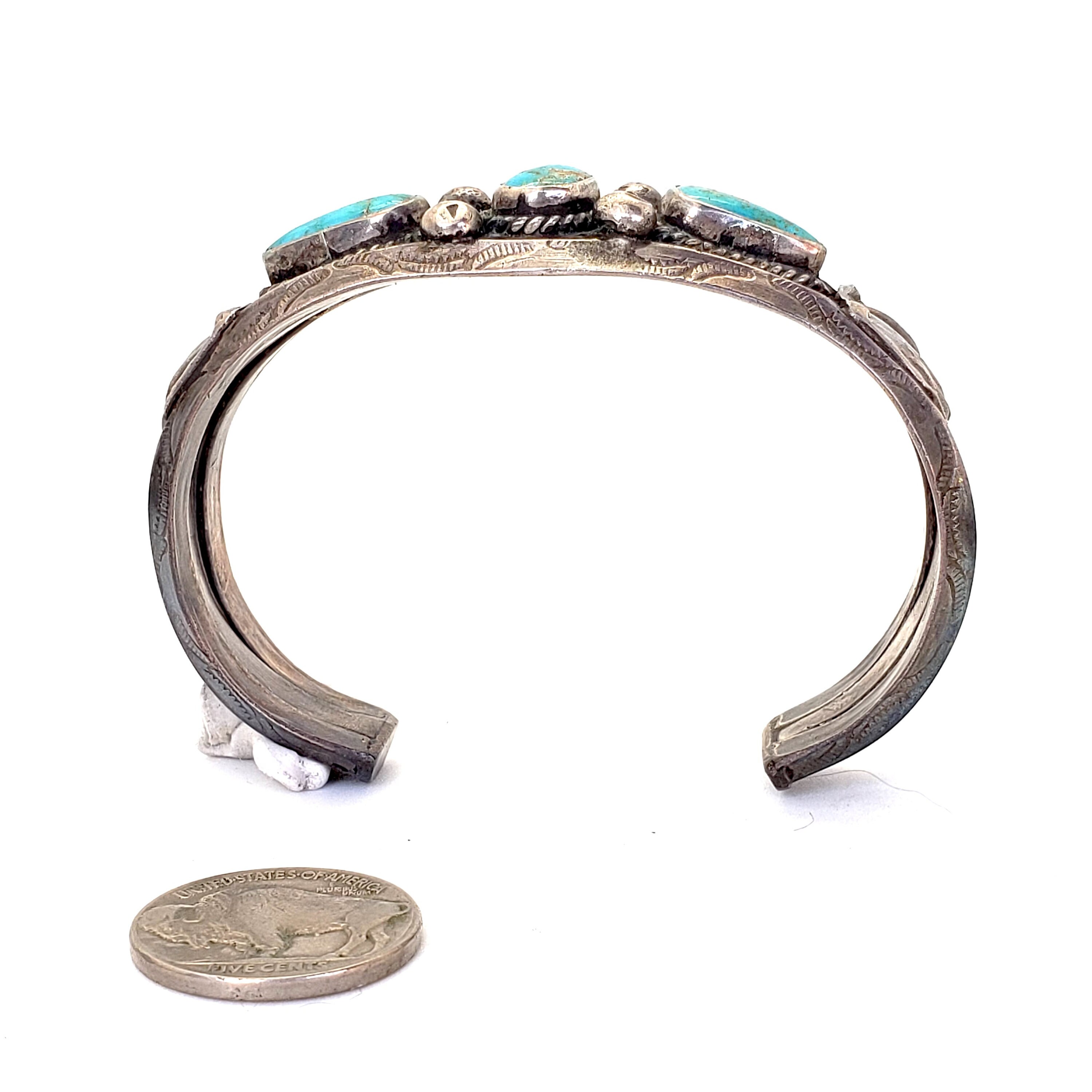 Pretty 1950s Turquoise Silver Navajo Native American Cuff - Etsy