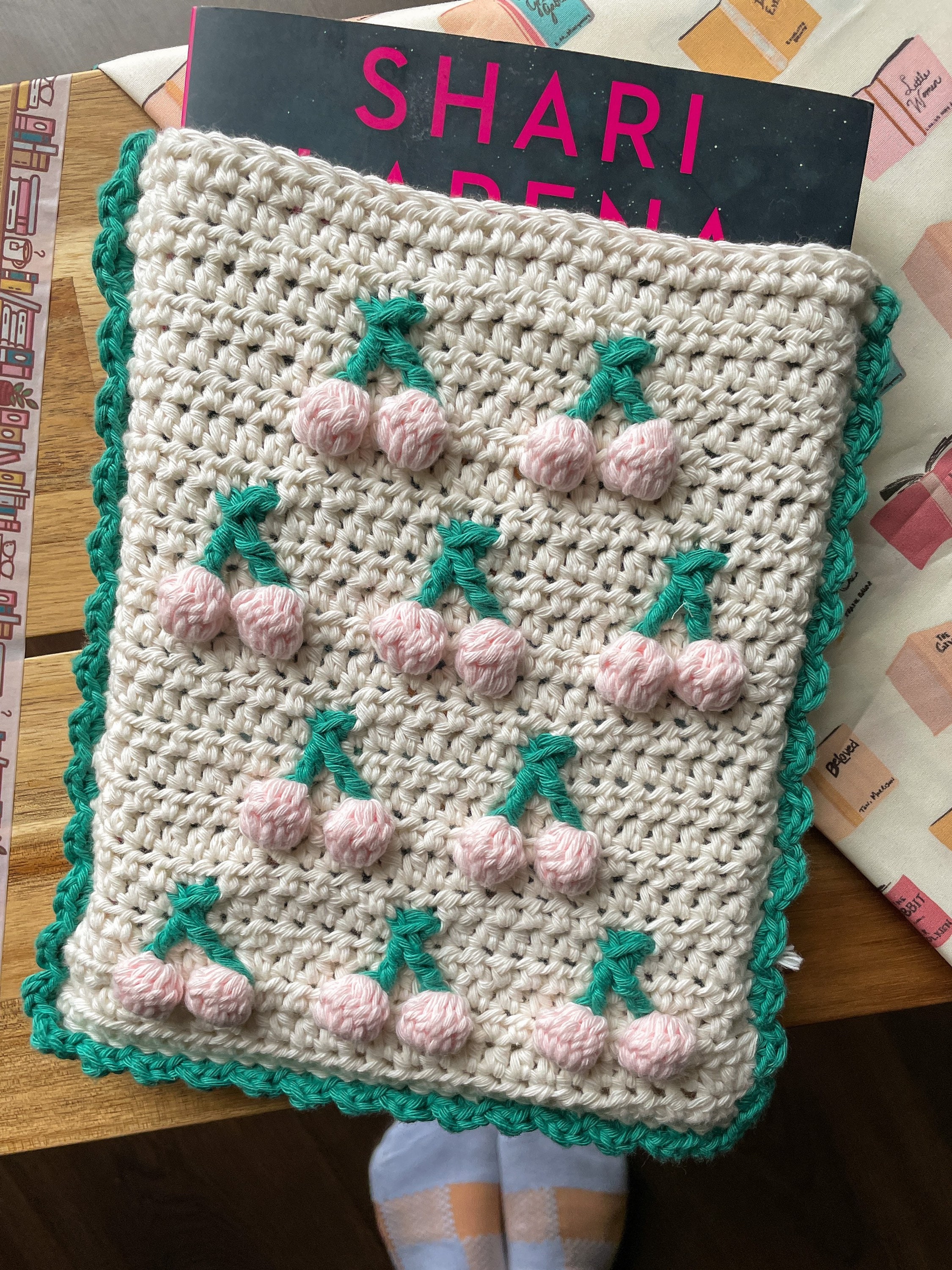 Cherry Book Sleeve Crochet Pattern / Crochet Book Cover / Digital ...