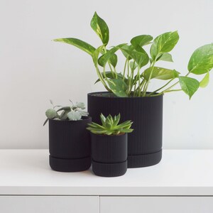 Black Plant Pot Black Planter Indoor Planter Indoor Plant Pot Minimal ...