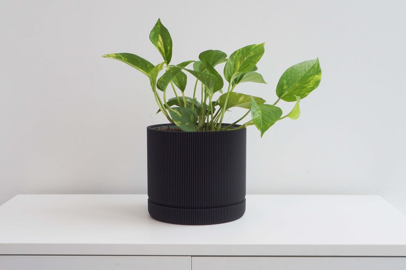 Black Plant Pot Black Planter Indoor Planter Indoor - Etsy