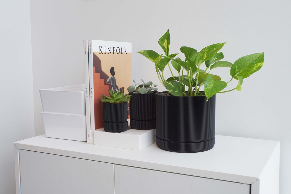 Black Plant Pot Black Planter Indoor Planter Indoor - Etsy