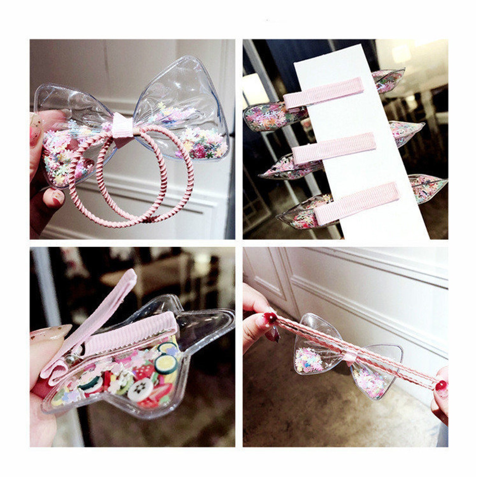 3pc/set PVC Jelly Bows Star Beads Hair Clips for Girls | Etsy