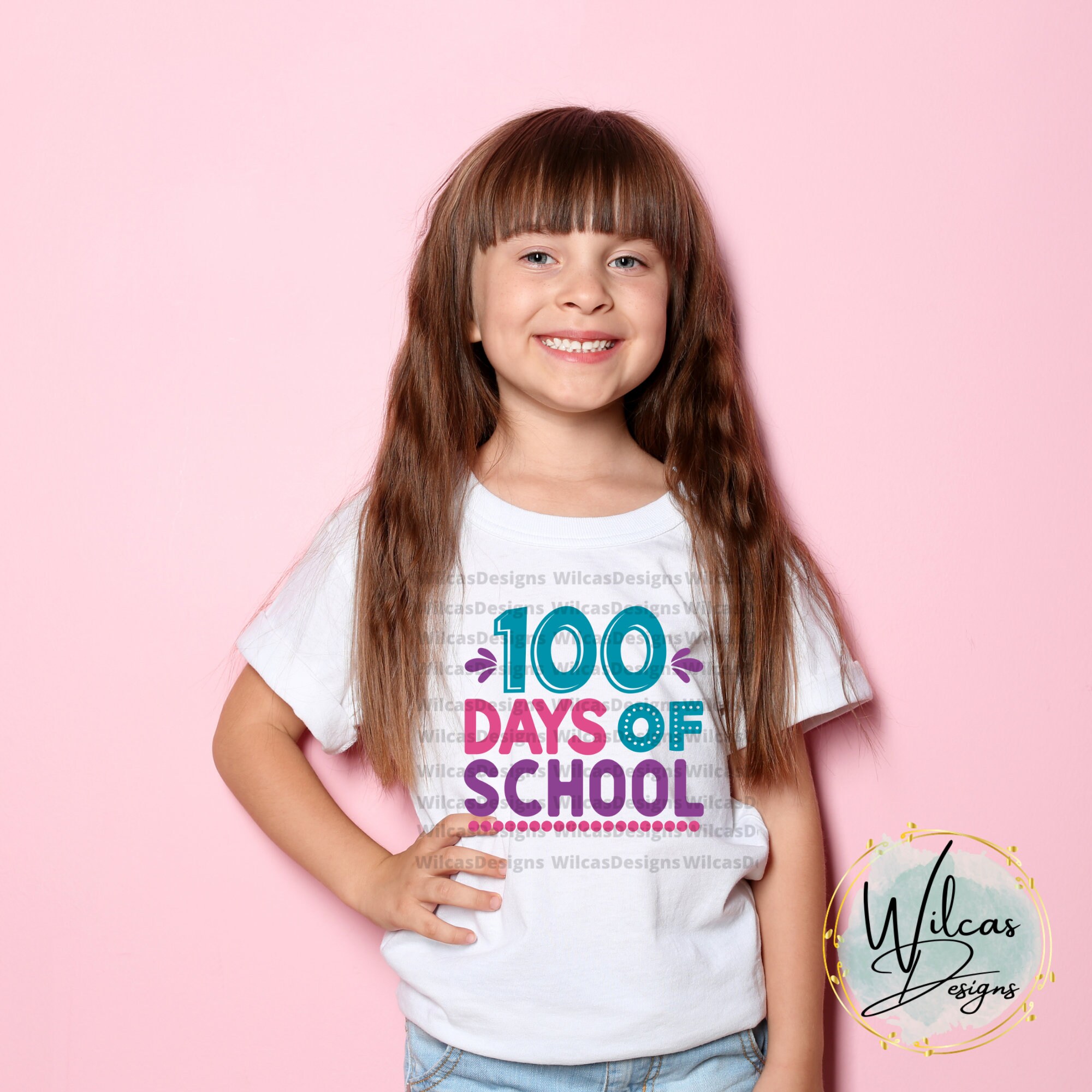 100 Days of School PNG, Back to School Sublimation Design, Purple and ...