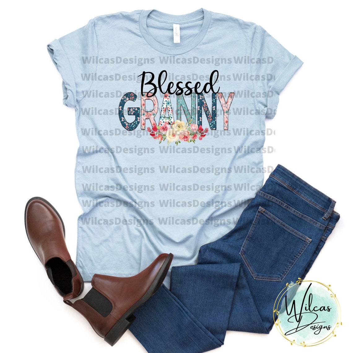 Blessed Granny PNG With Watercolor Flowers Christian - Etsy