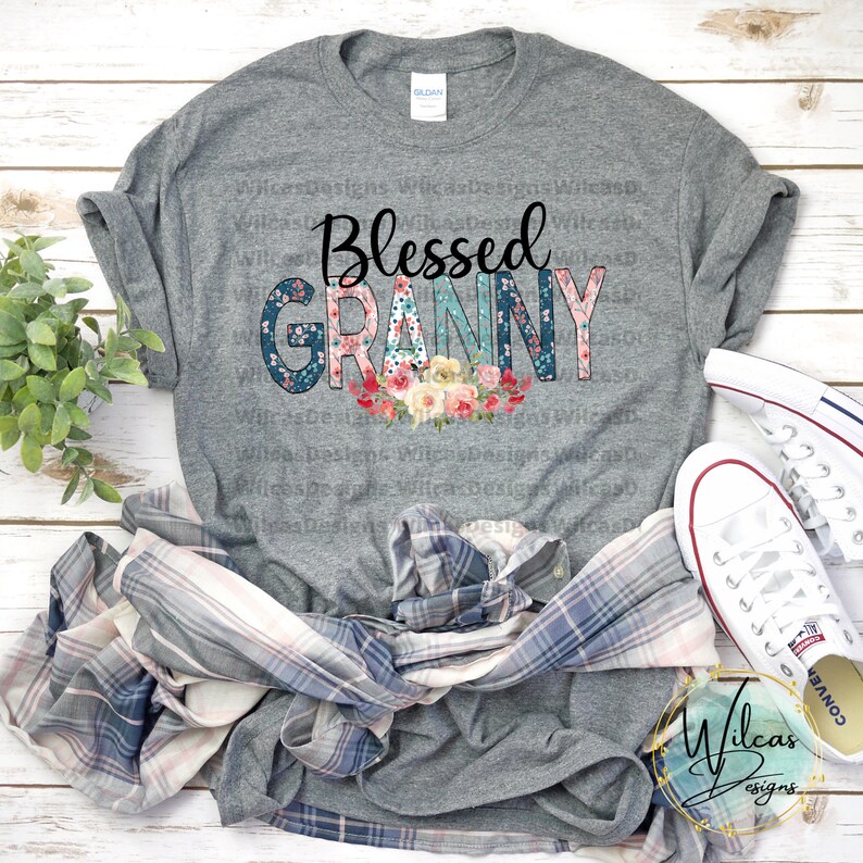 Blessed Granny PNG With Watercolor Flowers Christian - Etsy