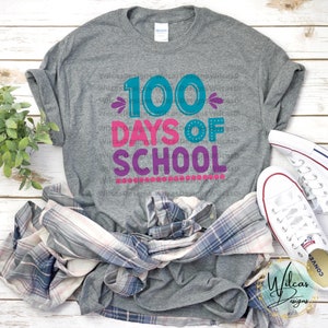 100 Days of School PNG, Back to School Sublimation Design, Purple and ...