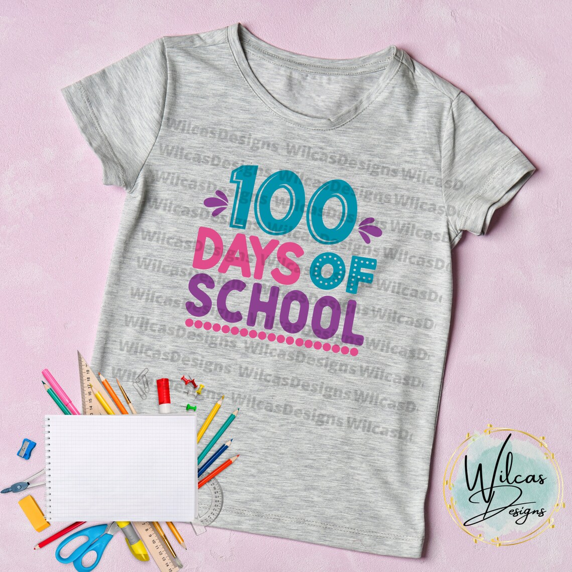 100 Days of School PNG, Back to School Sublimation Design, Purple and ...