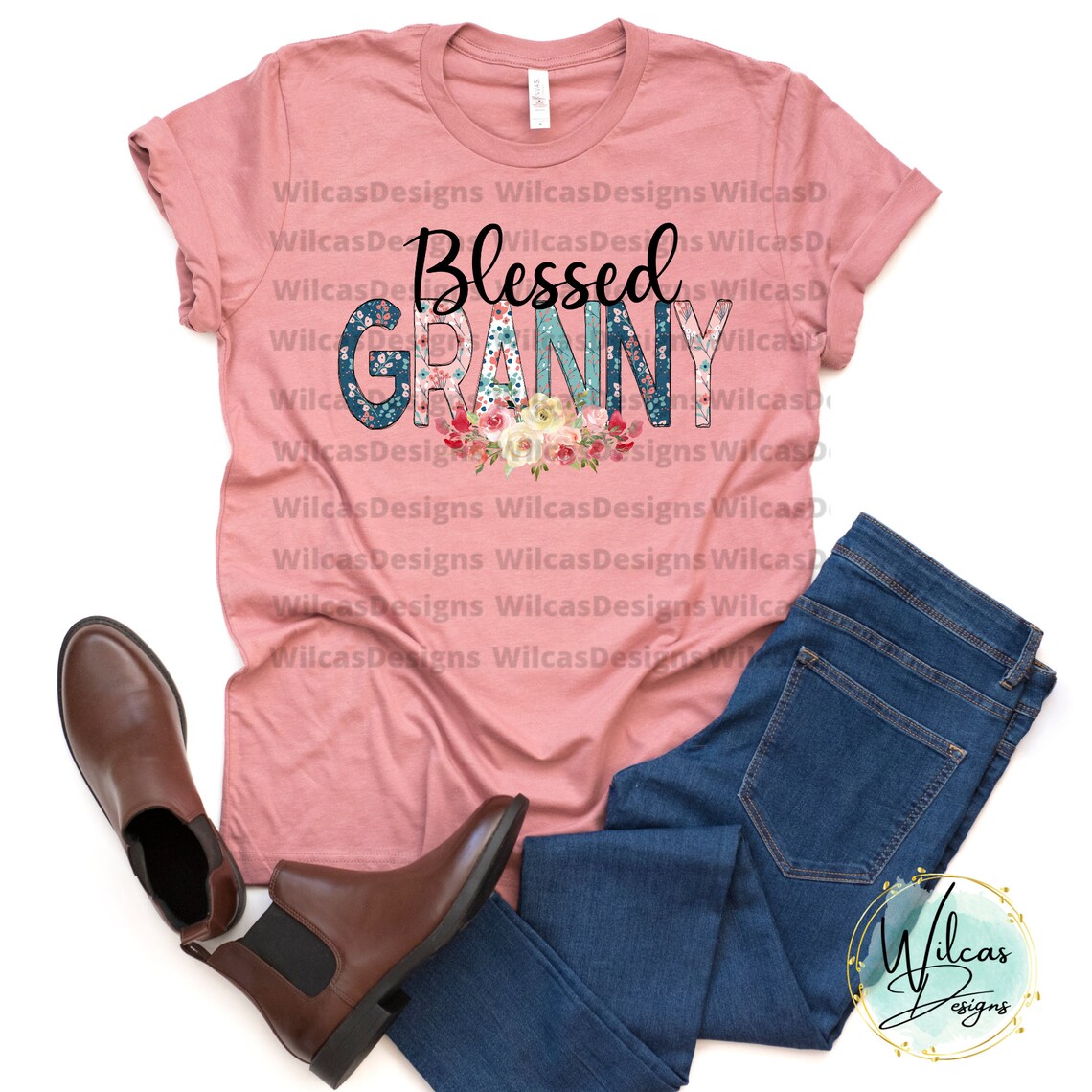 Blessed Granny PNG With Watercolor Flowers Christian - Etsy