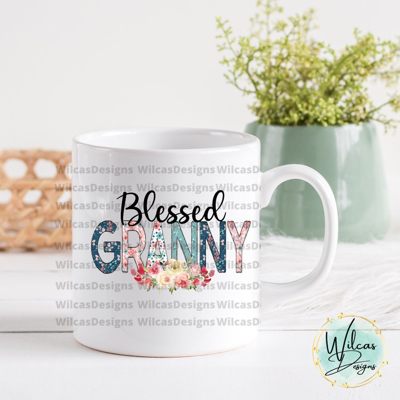 Blessed Granny PNG With Watercolor Flowers Christian - Etsy