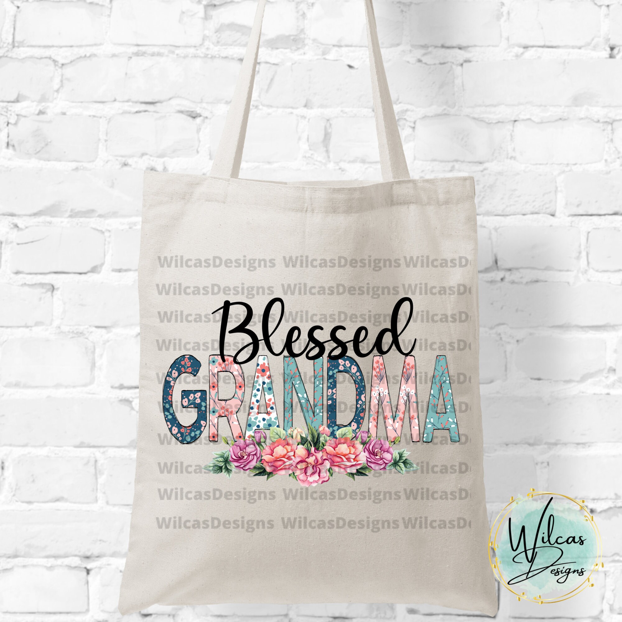 Blessed Grandma PNG With Watercolor Flowers, Christian Sublimation Design, Floral Print, Digital ...
