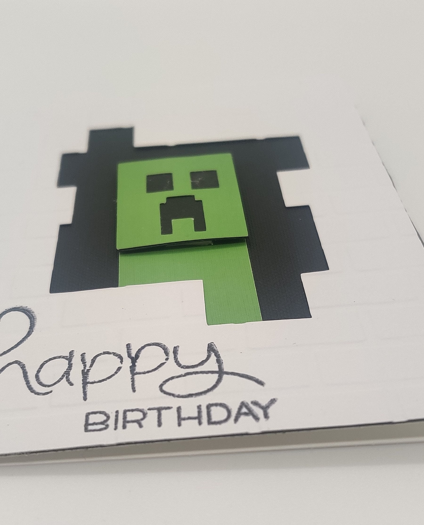 Minecraft Creeper Birthday Card Gaming Card Video Game | Etsy