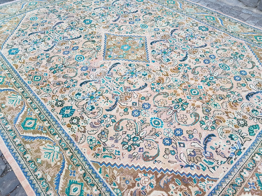 Green Pink Persian Rug , Handmade Rug , Unique Rug 392 X 295 Cm E4560 ...