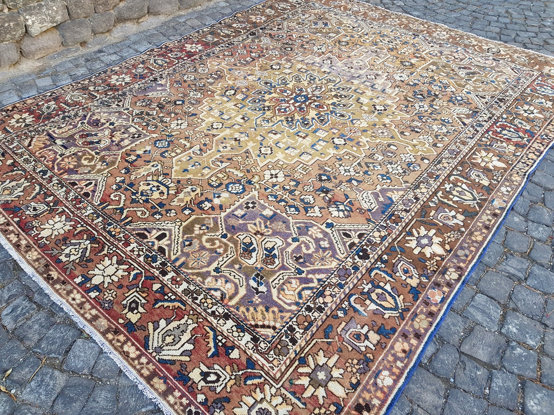 Persian Livingroom Rug Handmade Rug Vintage Bedroom Rug , Handknotted ...