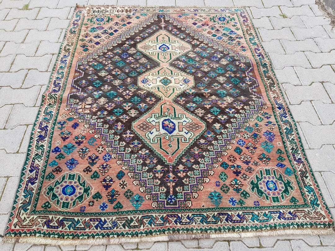 Black Pink Persian Rug Runner Rug Turkish Rug Vintage - Etsy UK