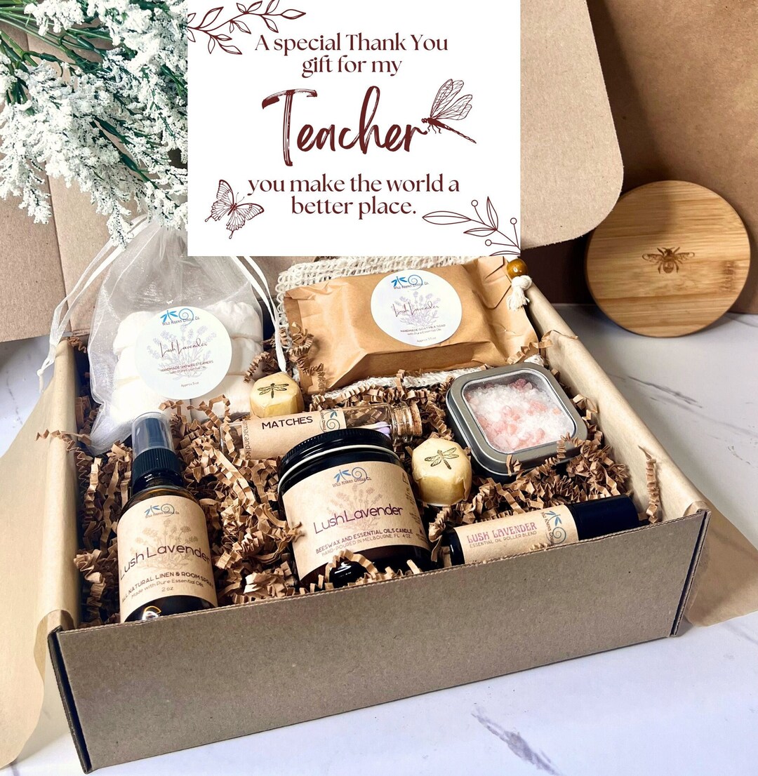 Thank You Teacher Personalized Gift Box Non-toxic Beeswax Candle Gift ...