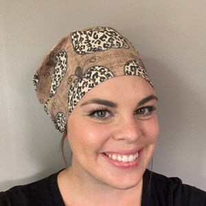 Leopard Pumpkins Scrub Cap, Fall Cap, Fall Scrub Hat, Fun Scrub Cap for ...