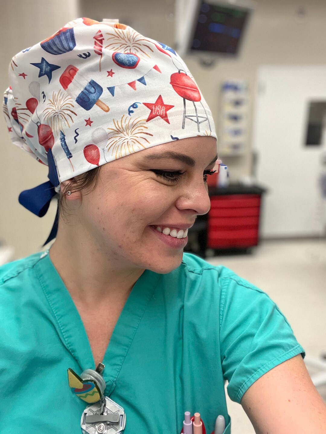 4th of July, July 4th, Independence Day, Scrub Cap, Nurse, Operating ...