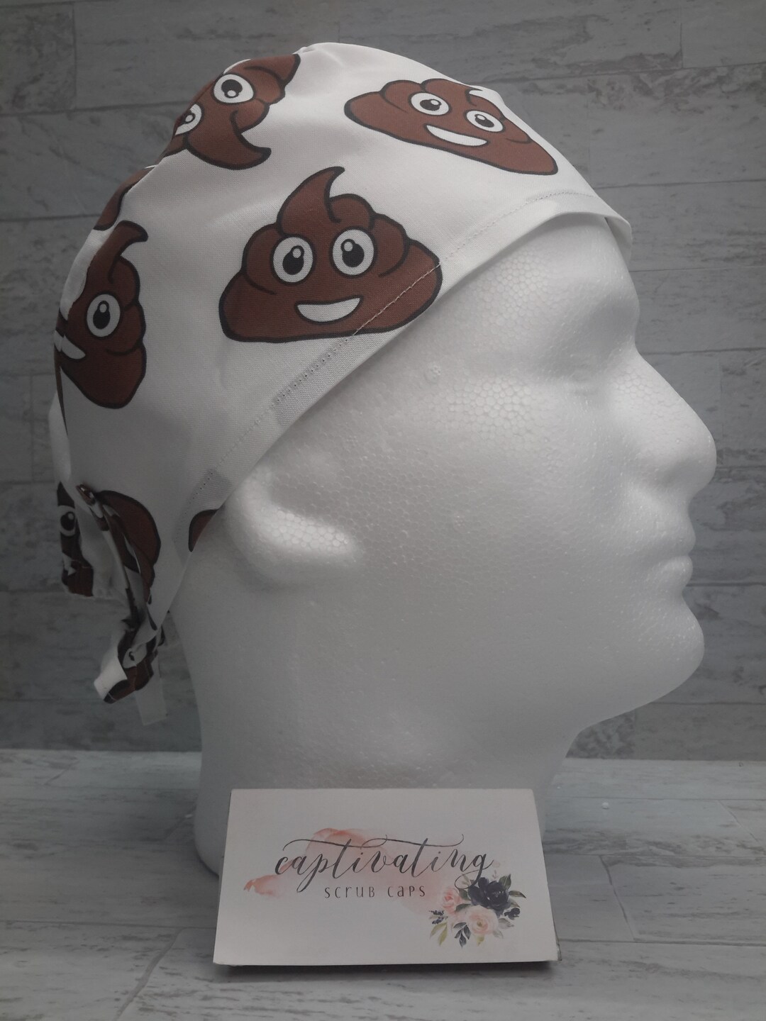 Poo Emoji Scrub Cap, Scrub Hat, Surgical Hat, CRNA Gift ...