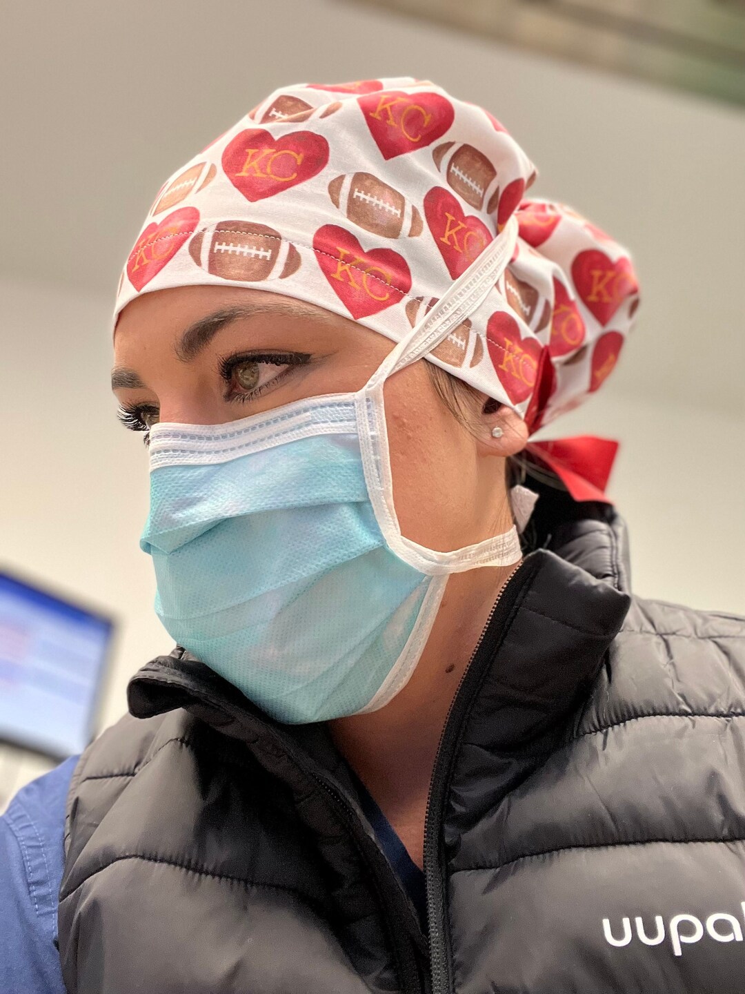 KC Chiefs Football Scrub Hat: Red & Yellow Surgical Cap - Etsy