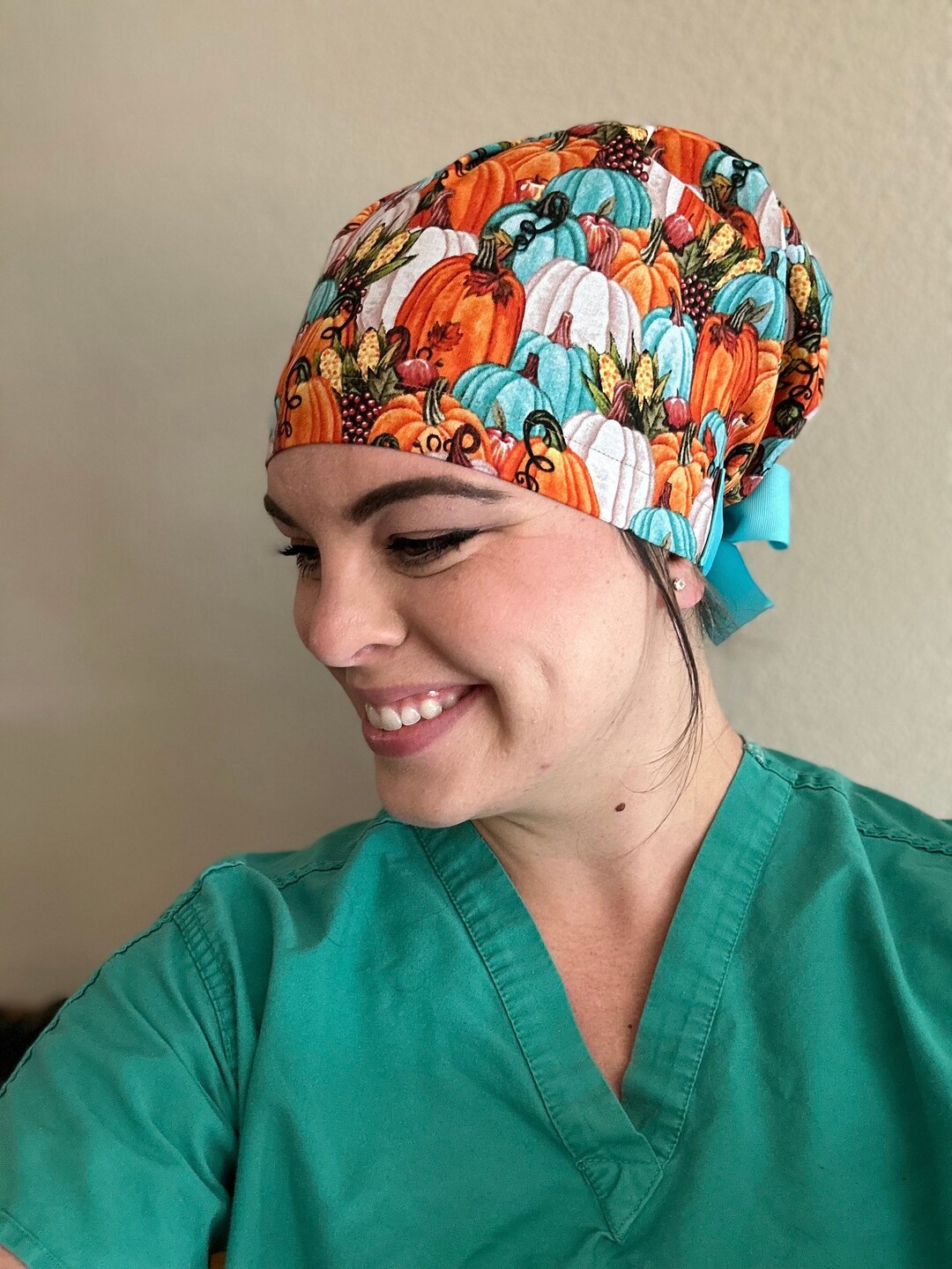 Fall Pumpkins Scrub Cap, Fall Cap, Fall Scrub Hat, Fun Scrub Cap for ...