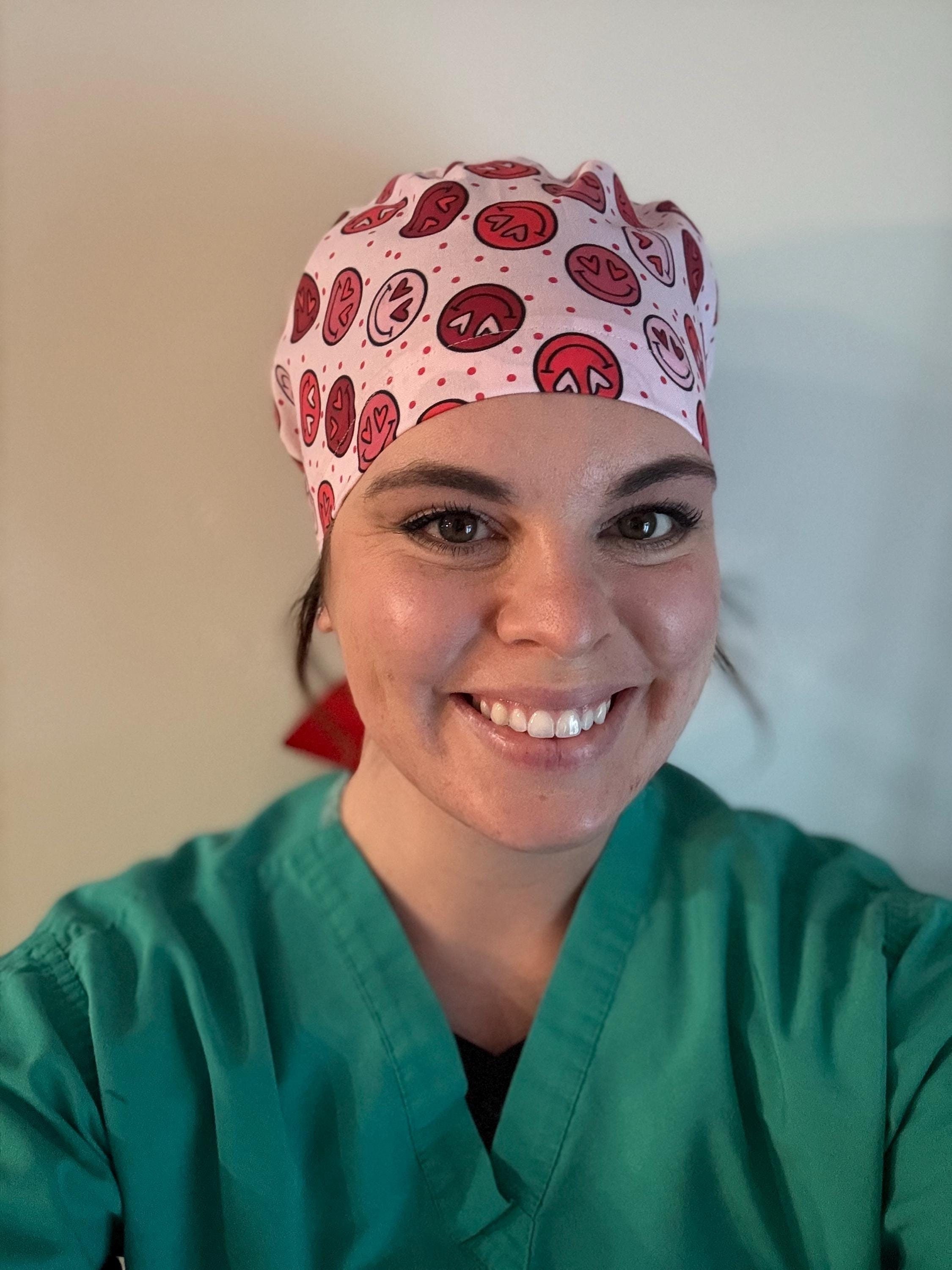 Valentine's Smiley Face Scrub Cap: Adjustable Surgical Hat - Etsy