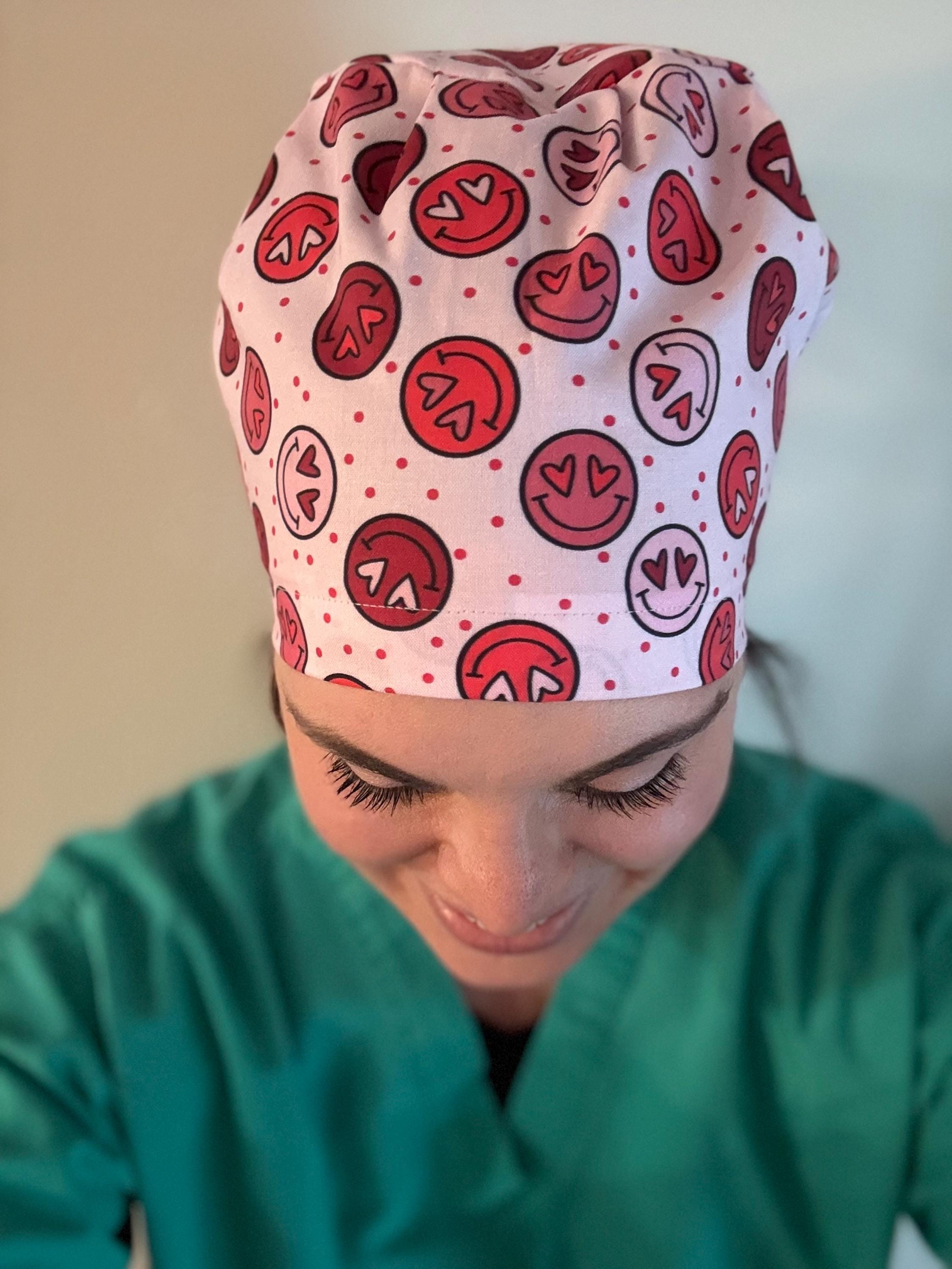 Valentine's Smiley Face Scrub Cap: Adjustable Surgical Hat - Etsy