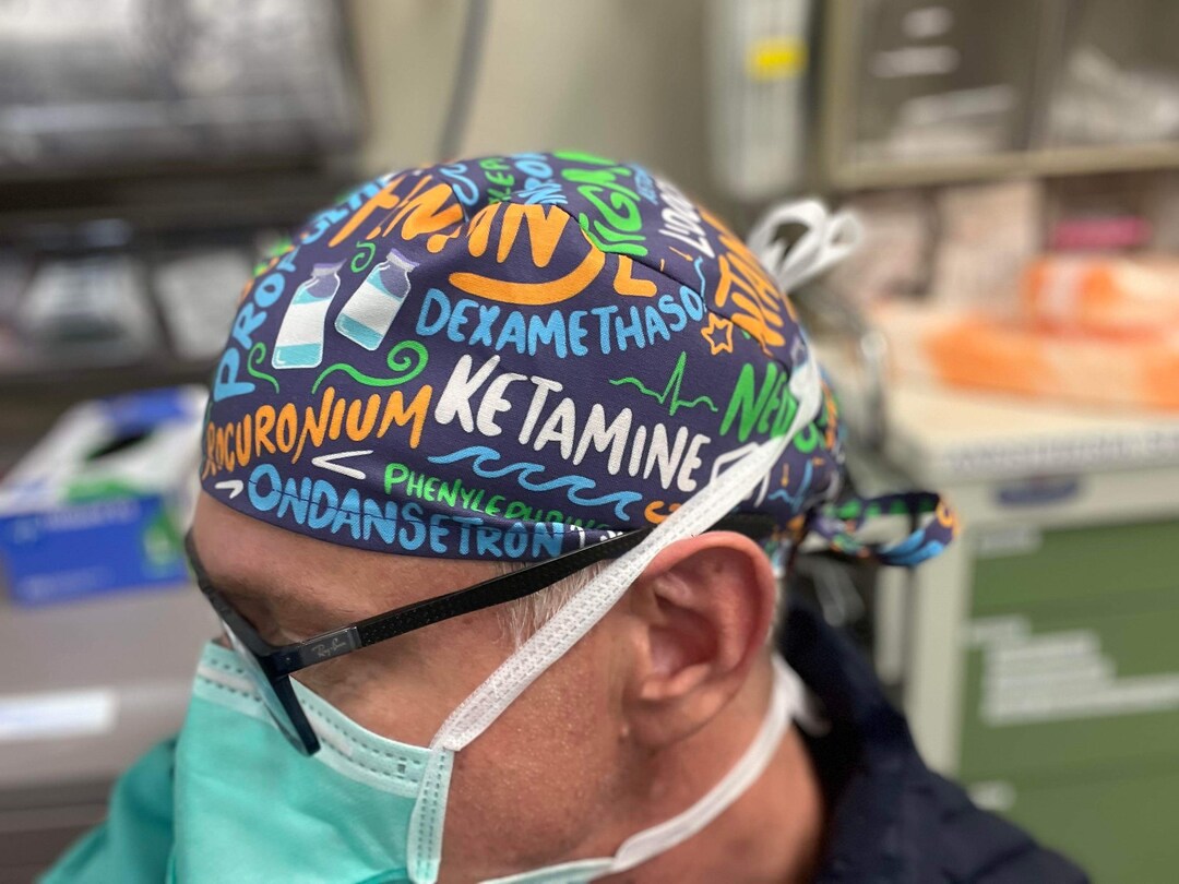 Anesthesia Meds Scribbles Scrub Cap: Cotton OR Surgery Hat - Etsy