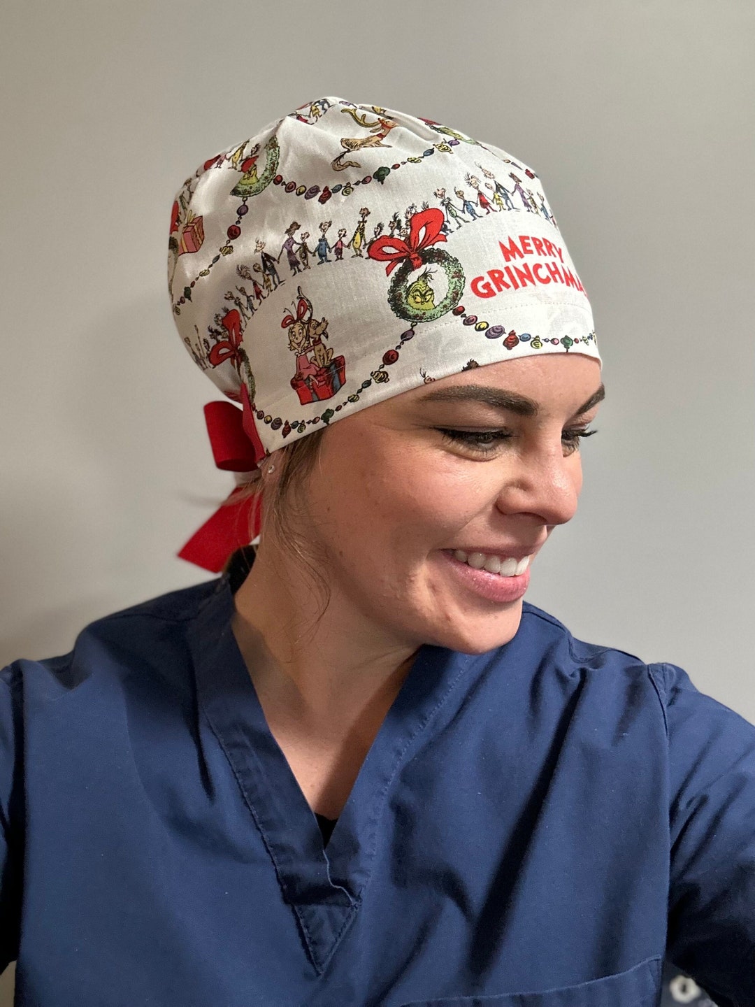 Merry Grinchmas Scrub Cap, Scrub Hat, Surgical Scrub Hat, CRNA ...