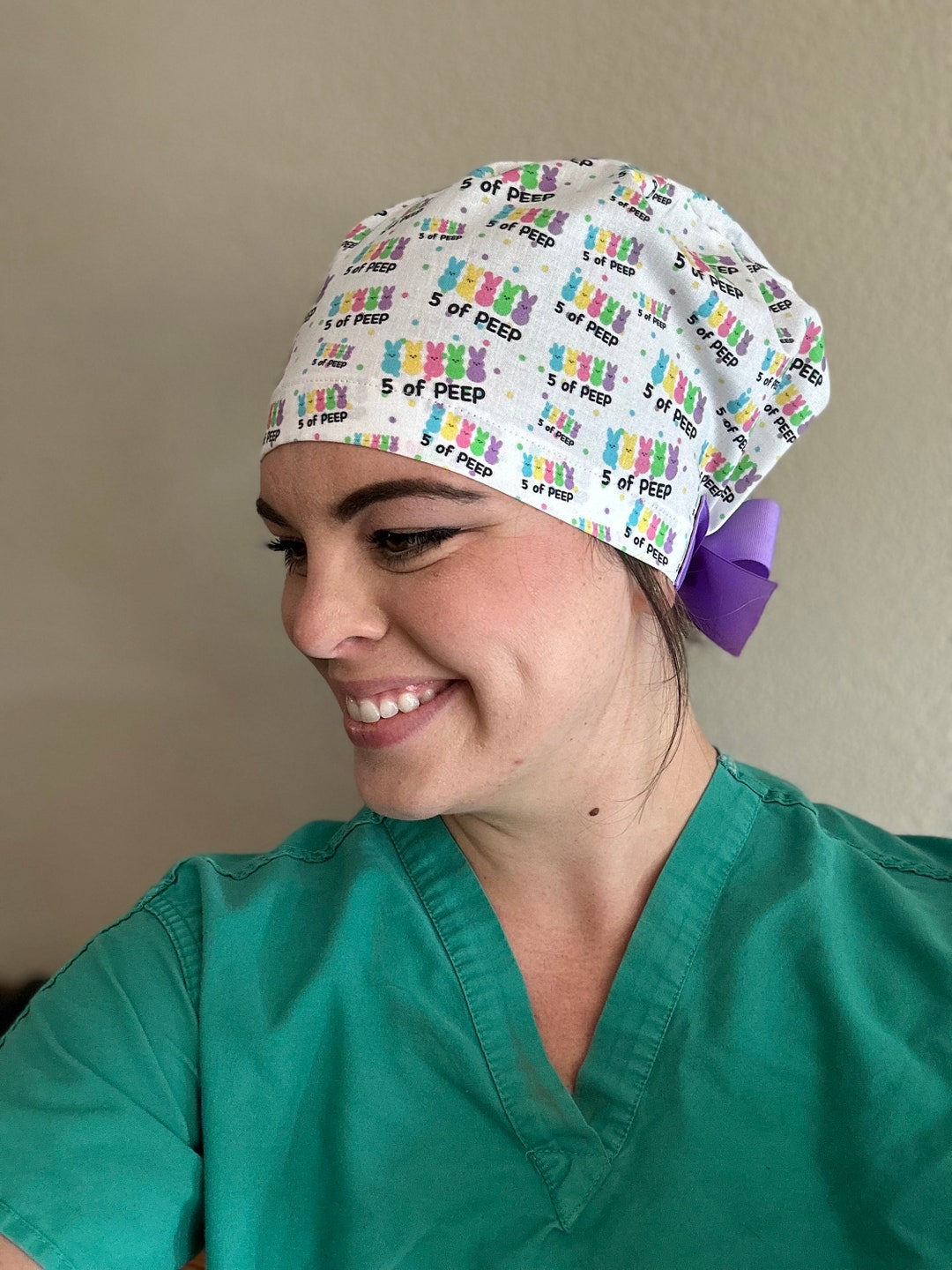 5 of PEEP Scrub Cap, Surgical Scrub Hat, Anesthesia Humor, CRNA, Nurse ...