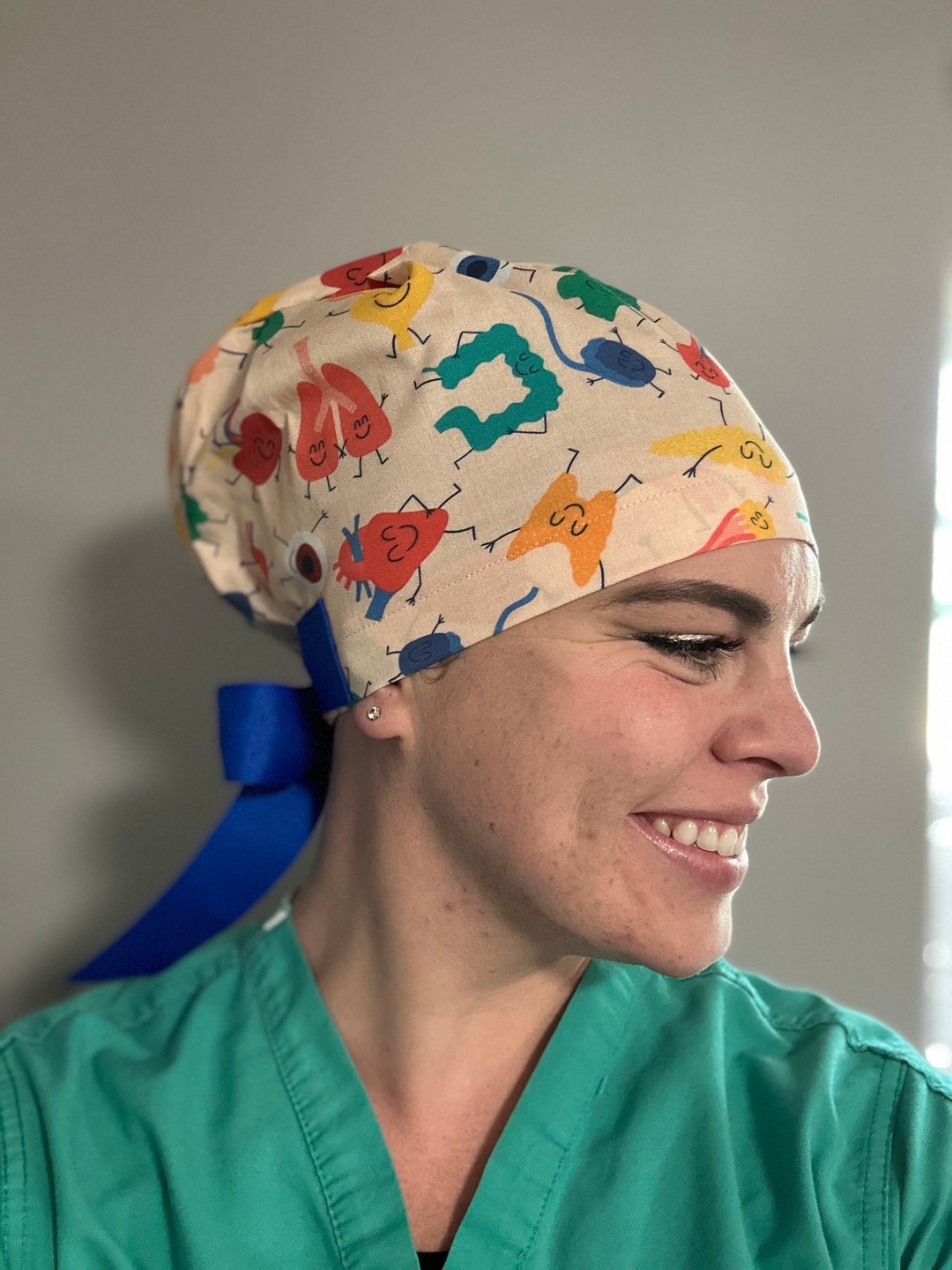 Happy Organs Scrub Cap, Bright Colors, Scrub Hat, Surgical Scrub Hat ...