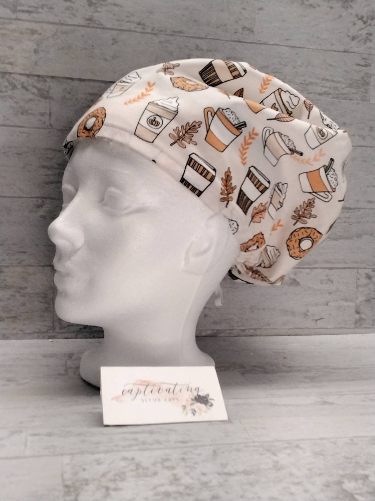 Pumpkin Spice Latte Euro Scrub Cap Fall Scrub Hat Autumn | Etsy