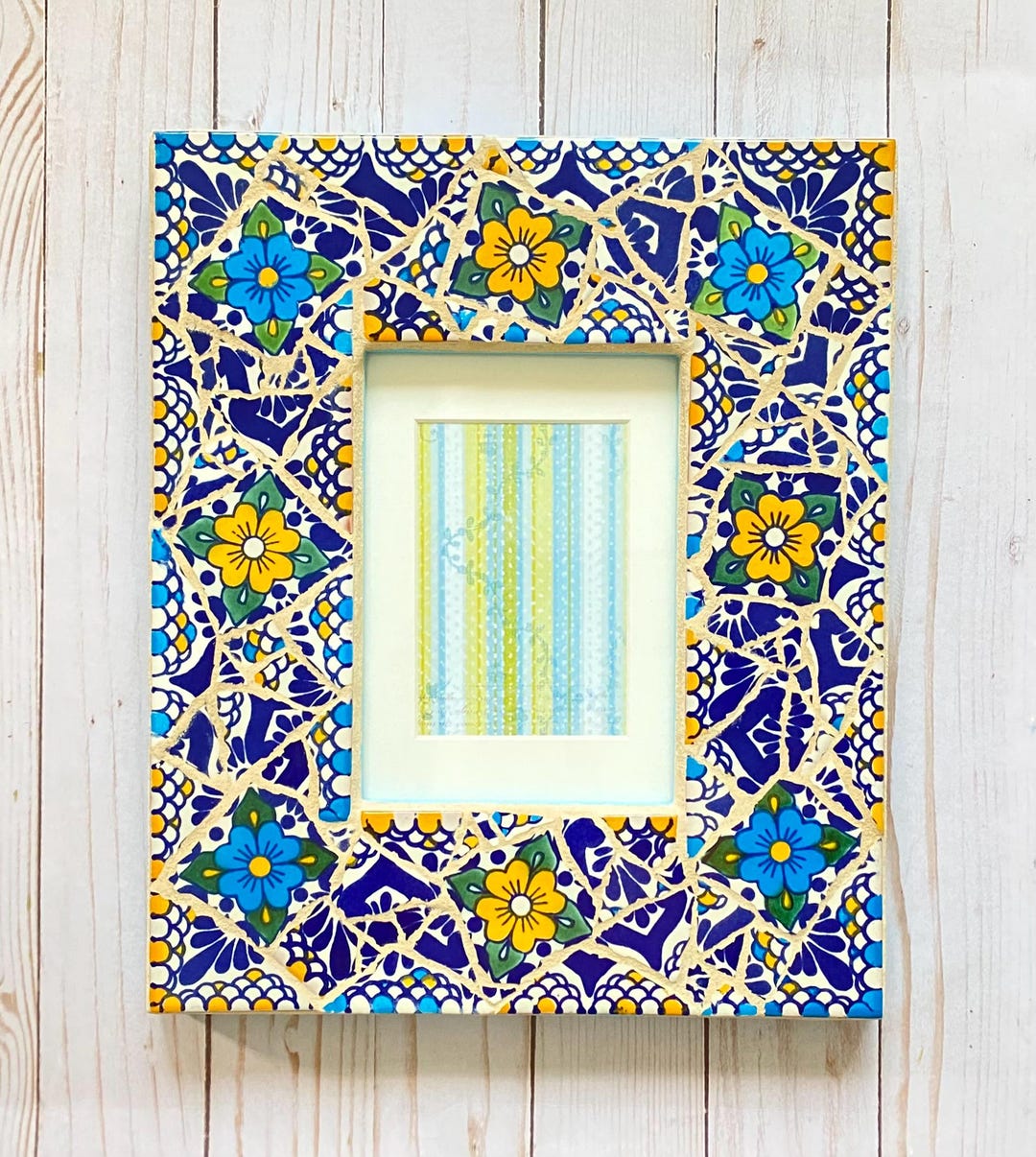 5x7 Picture Frame, Talavera Mosaic Tile Picture Frame - Etsy