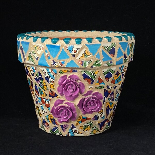 Mosaic Flower Pot - Etsy