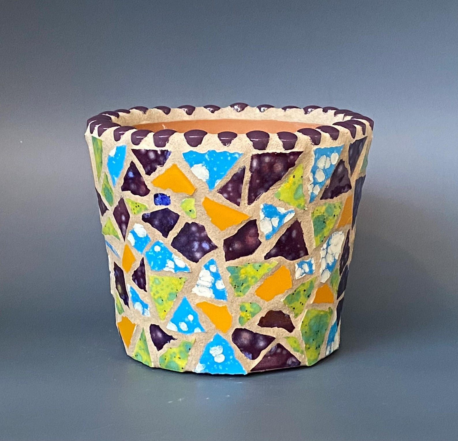 Mosaic Tile Planter, Ceramic Mask Tile Pot - Etsy