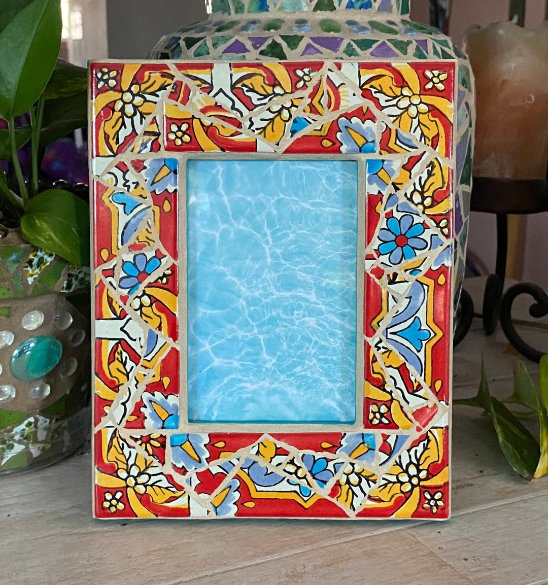 4x6 Picture Frame. Talavera Mosaic Picture Frame, Mosaic Art Frame - Etsy