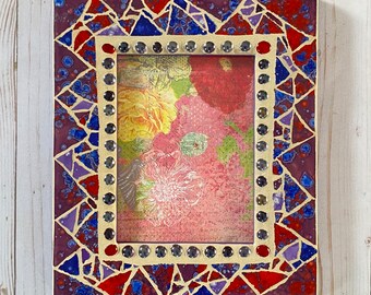 Brown Mosaic Frame, Neutral Mosaic Frame, 4x6 Glass Tile Frame ...