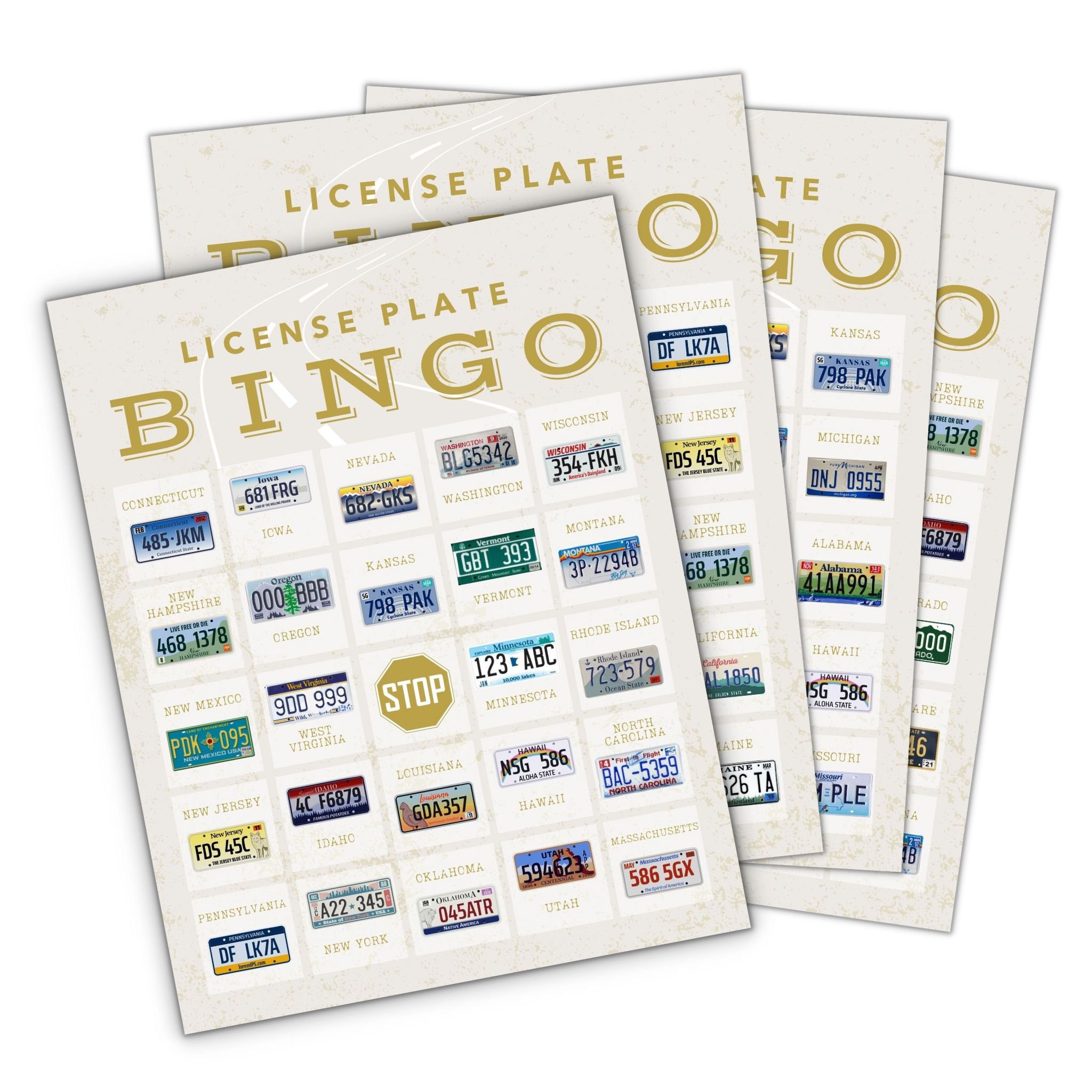 License Plate Bingo Cards, Digital Instant Printable Download - Etsy